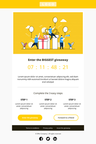 Giveaway Email Email Template | MISC Templates | Unlayer