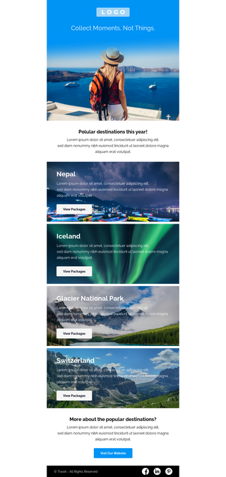Free Email Templates for Travel | Unlayer