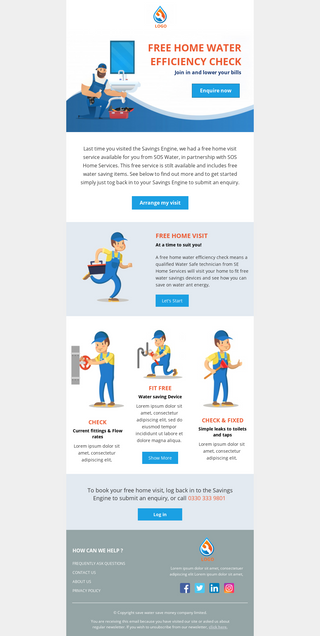 Plumbing Email Template | Unlayer
