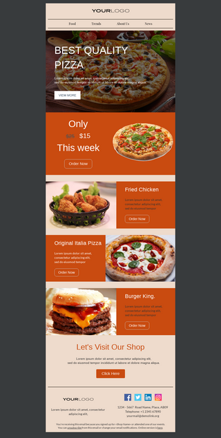 Free Email Templates for Food & Beverage | Unlayer