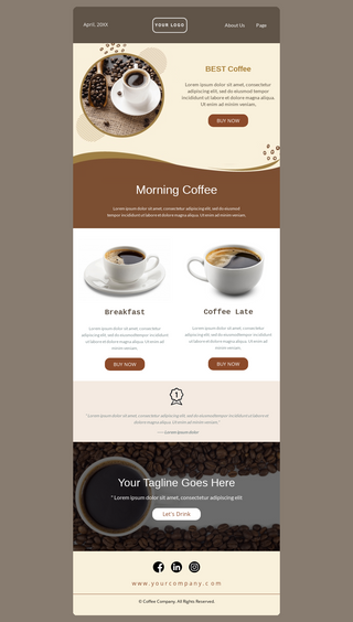 Best Coffee Email Template | Unlayer