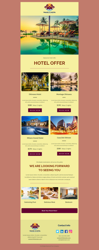 Hotel Reservation Email Template | Unlayer