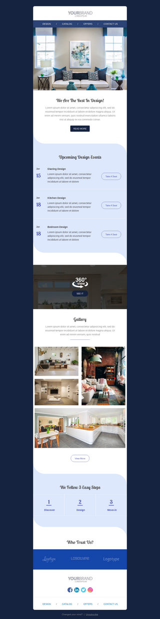 Interior Design Service Email Template | Unlayer