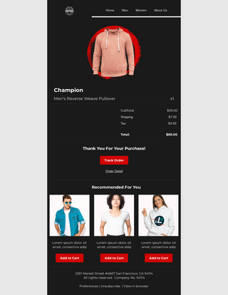 Clothing Store Invoice Email Template | Unlayer