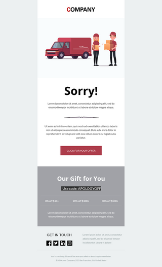 Apology To Customer For Delay In Delivery Email Template | Unlayer