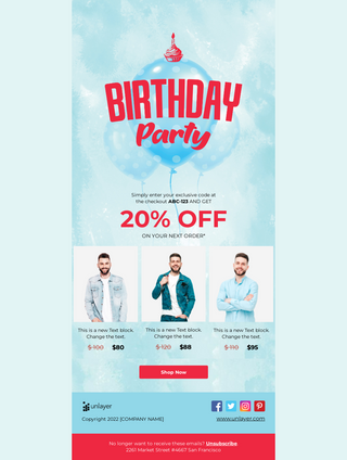 Free Birthday Email Templates | Unlayer