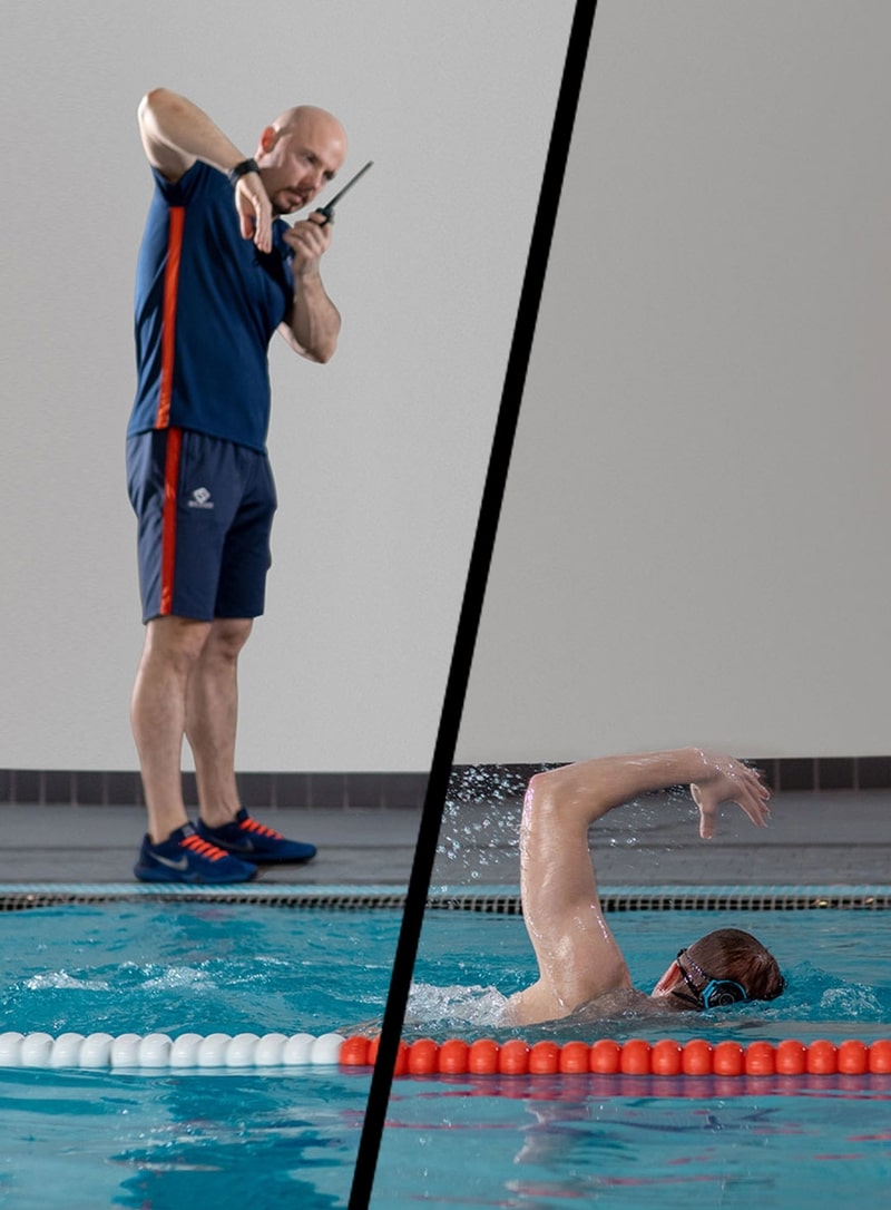 Swim coach communicator, bone conduction swimming - SONR