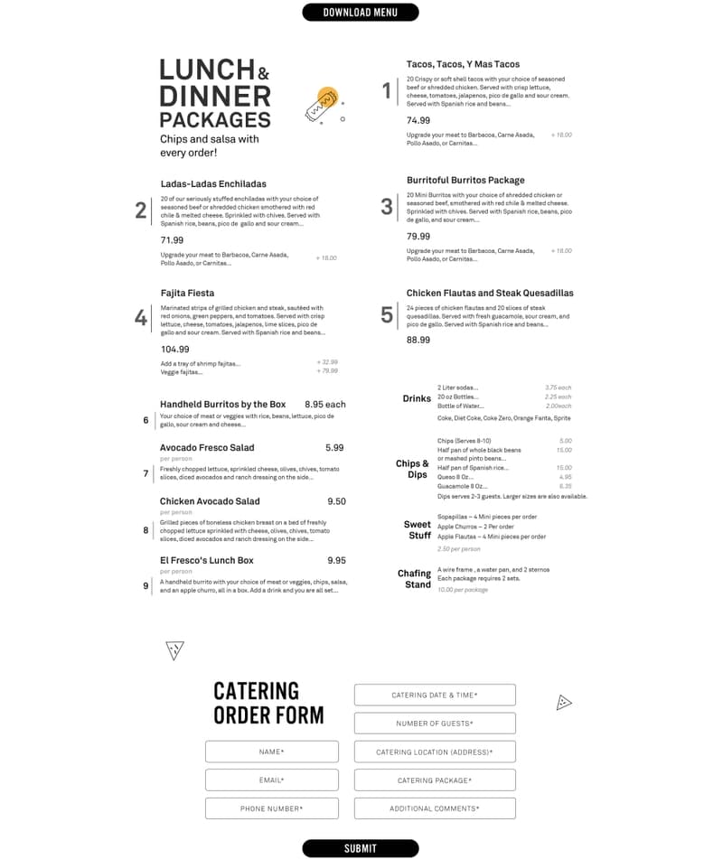 Catering Menu