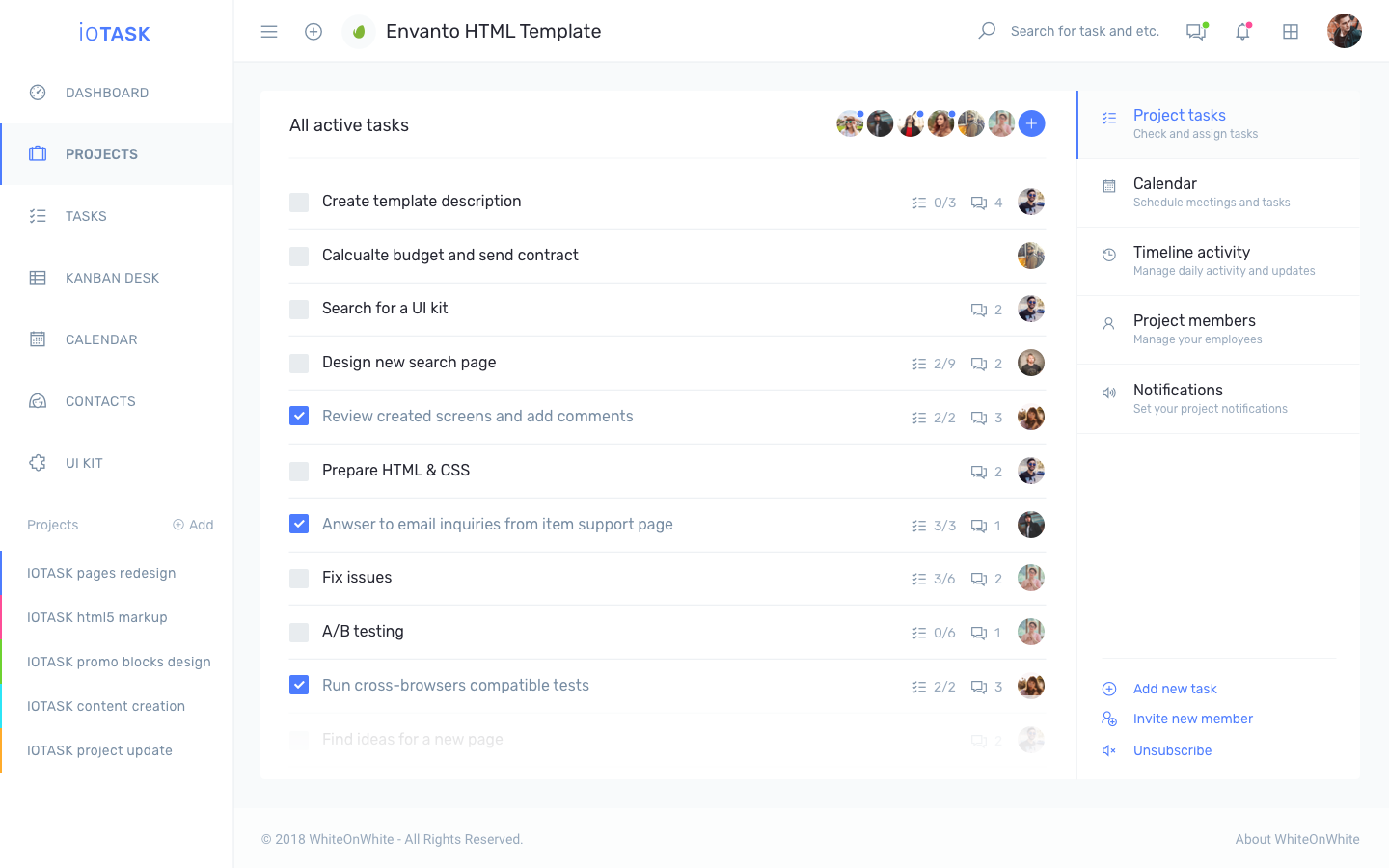 IOTask UI Kit for SaaS and Project Management Tools