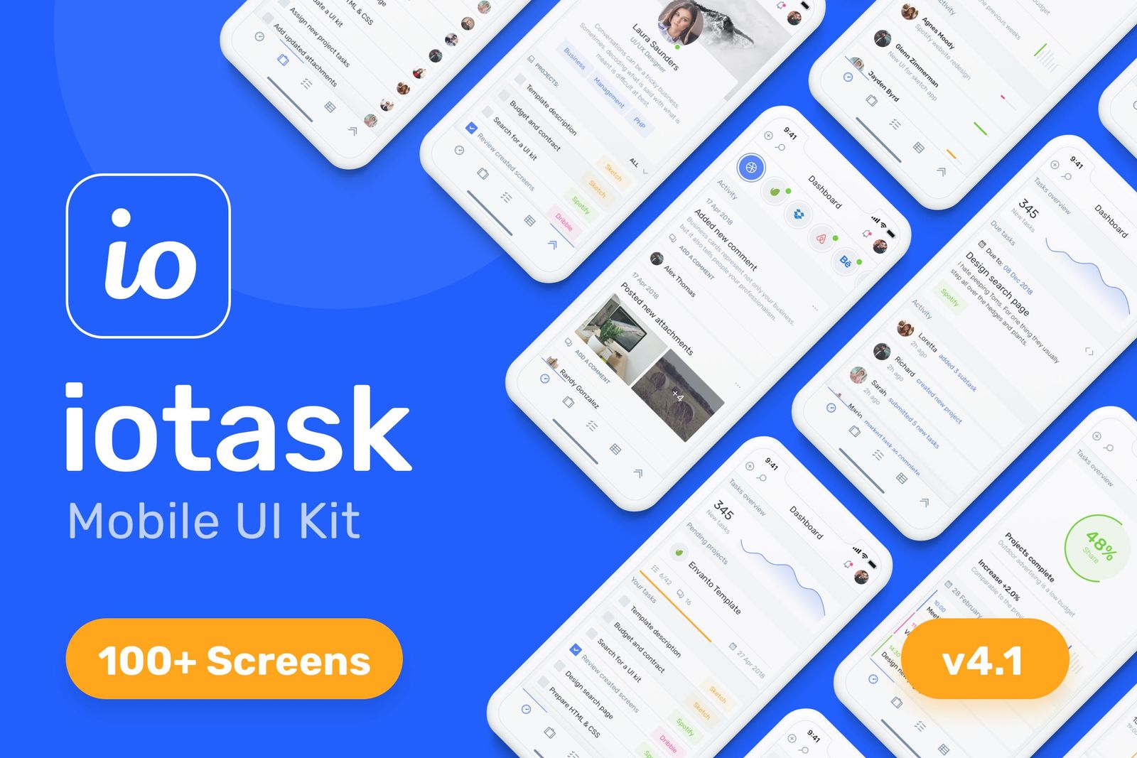 IOTask Mobile UI Kit for Productivity and To-Do Apps
