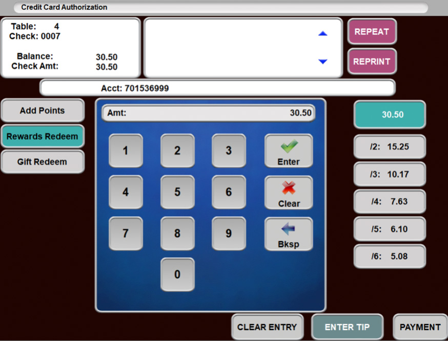 Issuing and Redeeming Rewards or Gift Value through POSitouch