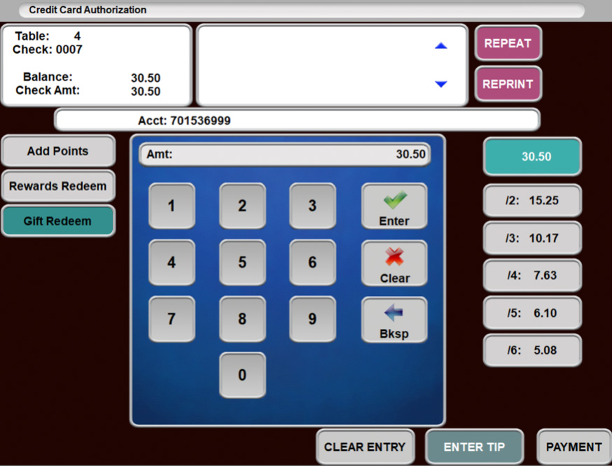 Issuing and Redeeming Rewards or Gift Value through POSitouch