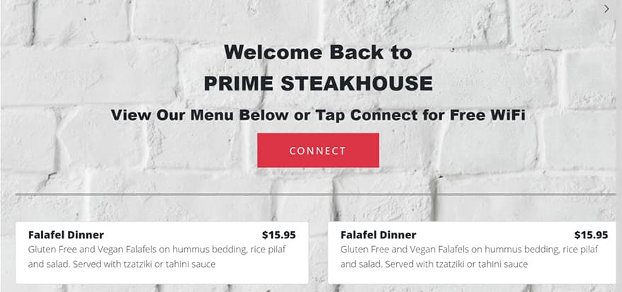 Adding a Touchless Menu to WiFi Splash Page