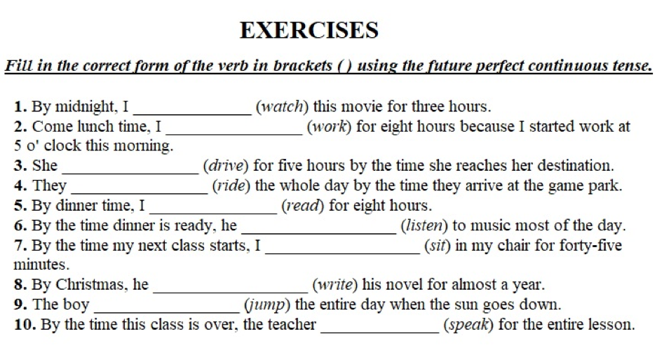 When Do I Use The Future Perfect Continuous Tense Speak English 