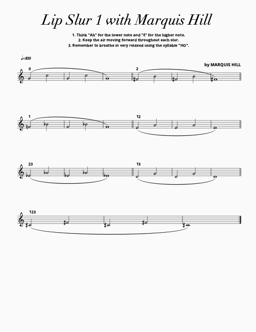 Lip Slur 1 with Marquis Hill - Trumpet Warmup