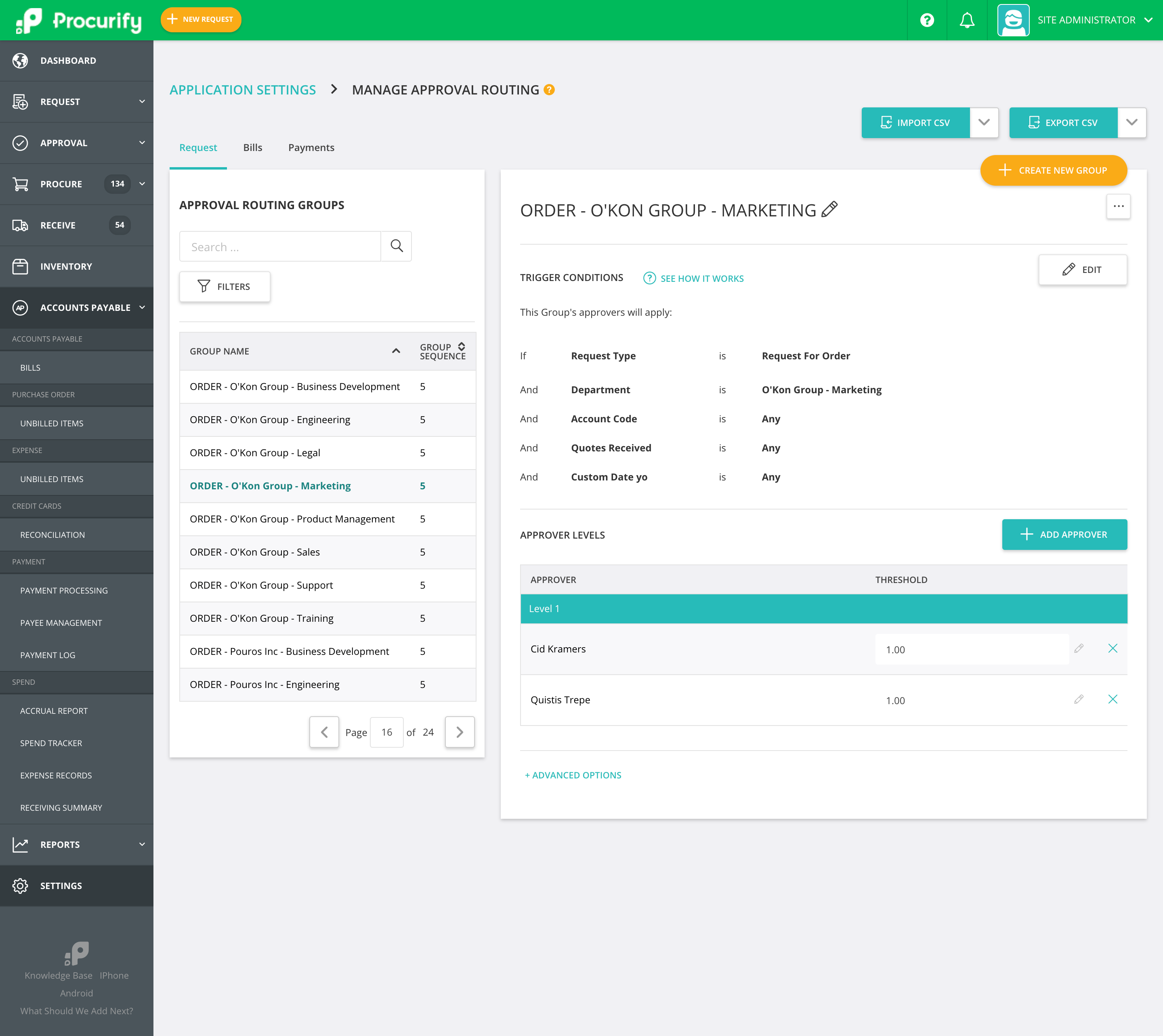 Procurify | Approval Routing