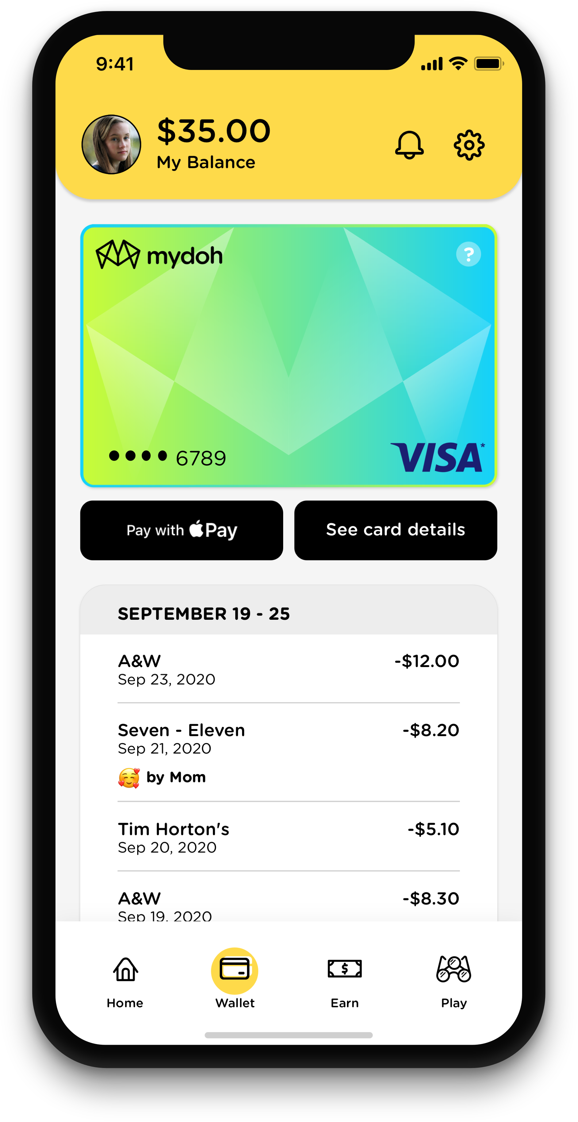 Mydoh - Debit Card And Financial Literacy App For Kids