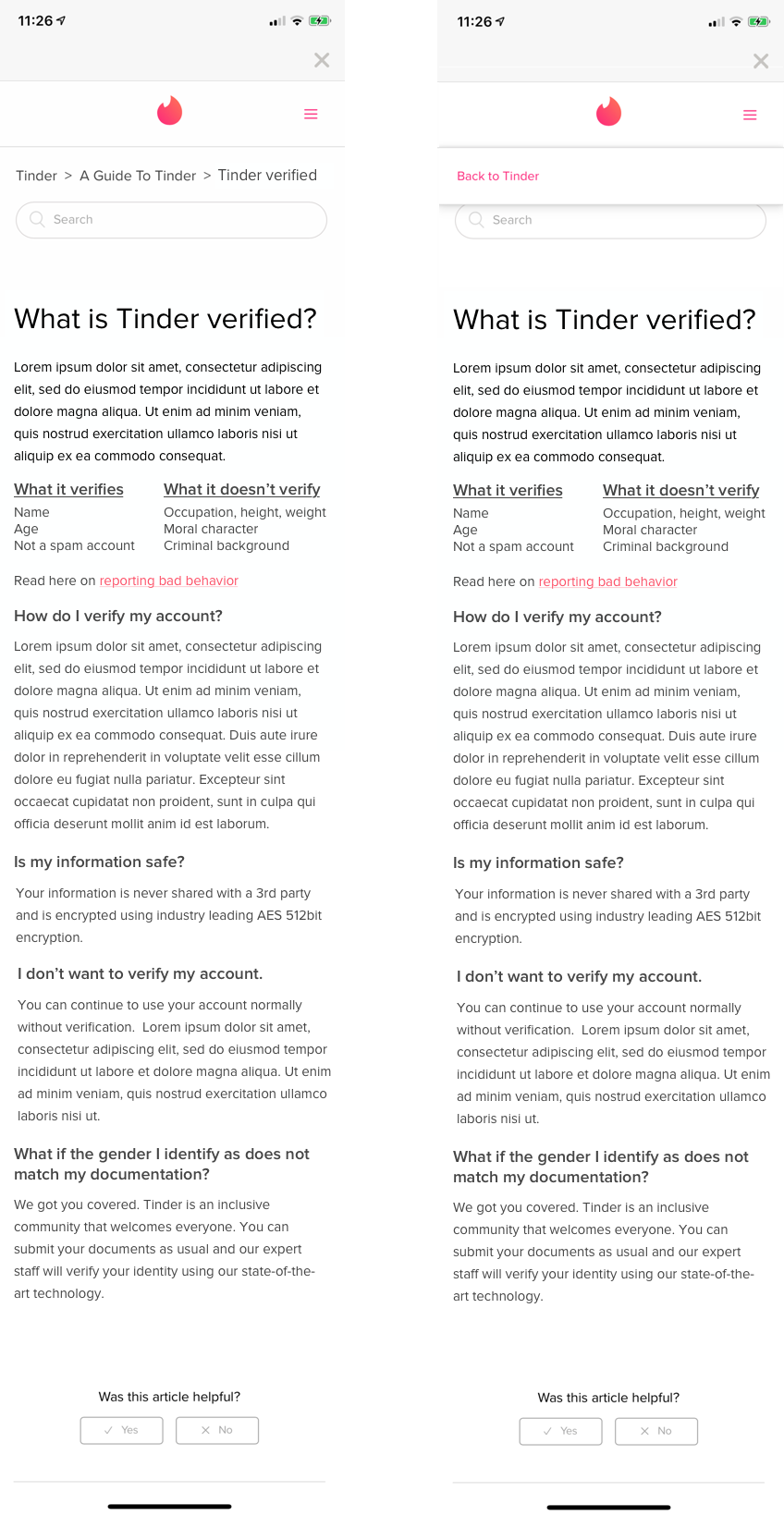Tinder Verification Feature