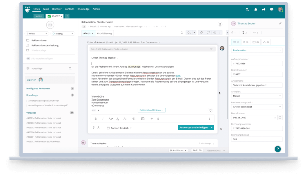 Reklamationsservice | fileee Conversations