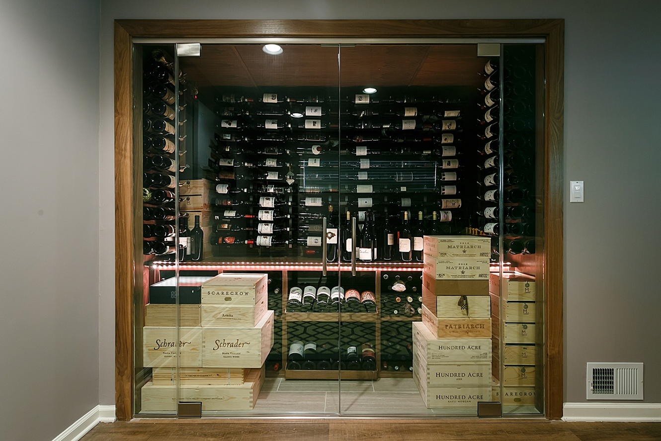 Short Hills New Jersey Lean & Mean Custom Wine Cellar - Joseph & Curtis
