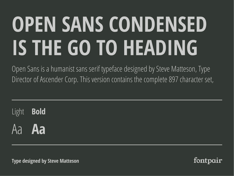 Open Sans Condensed - Google Font Pairings, Combinations, & Similar ...