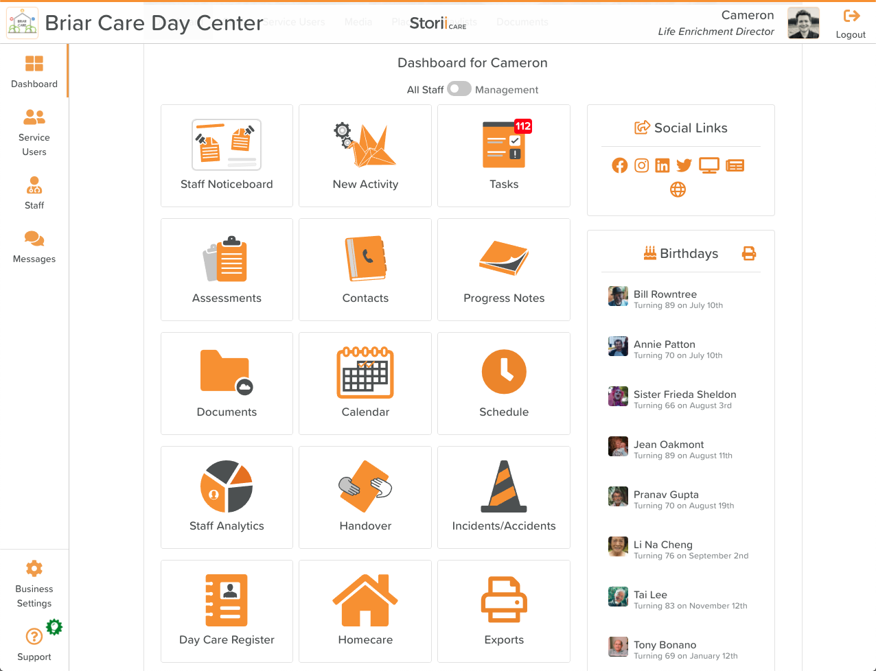 StoriiCare | EHR Software for Adult Day Care and Assisted Living Providers