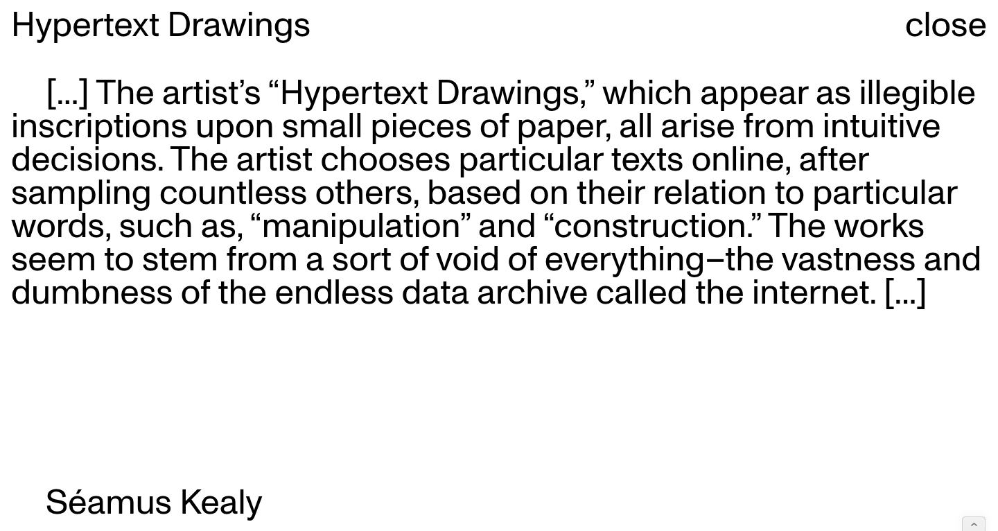 Séamus Kealy about Hypertext Drawings