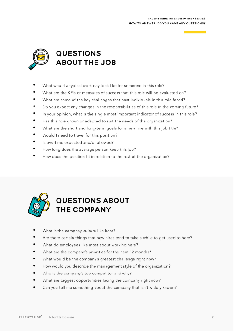 How To Answer: Do You Have Any Questions? | TalentTribe Resources