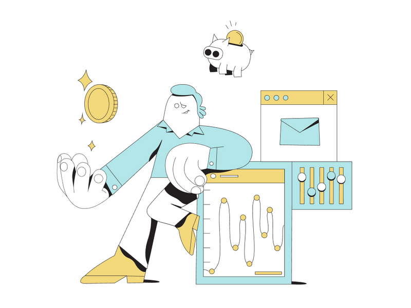 Coin pong illustration