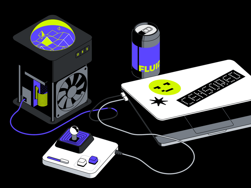 Crypto mining illustration — Vector design, SVG, PNG