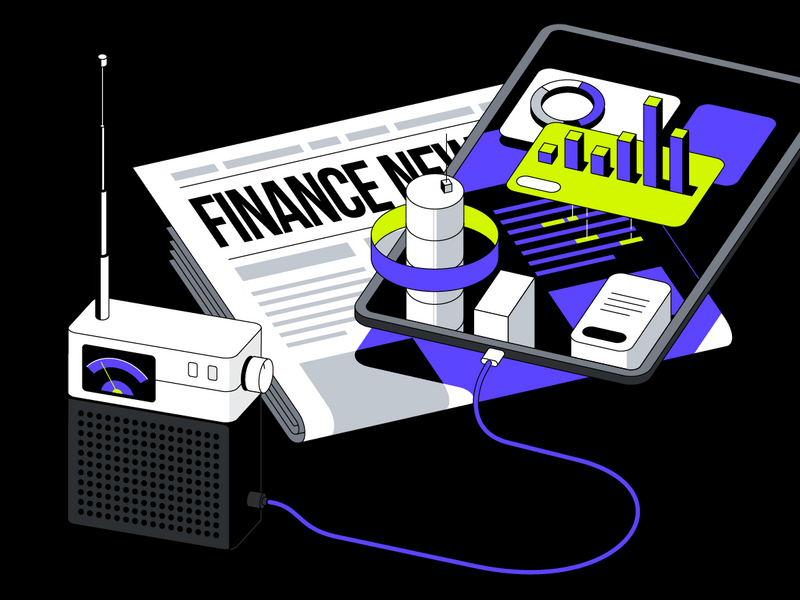 News & analytics illustration — Vector design, SVG, PNG