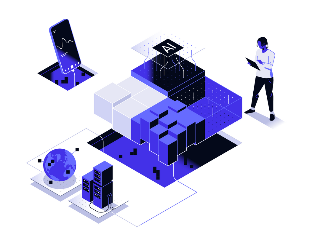 Data processing illustration — Vector design, SVG, PNG