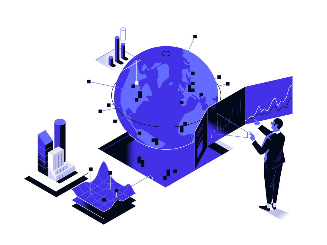 Global analytics illustration — Vector design, SVG, PNG