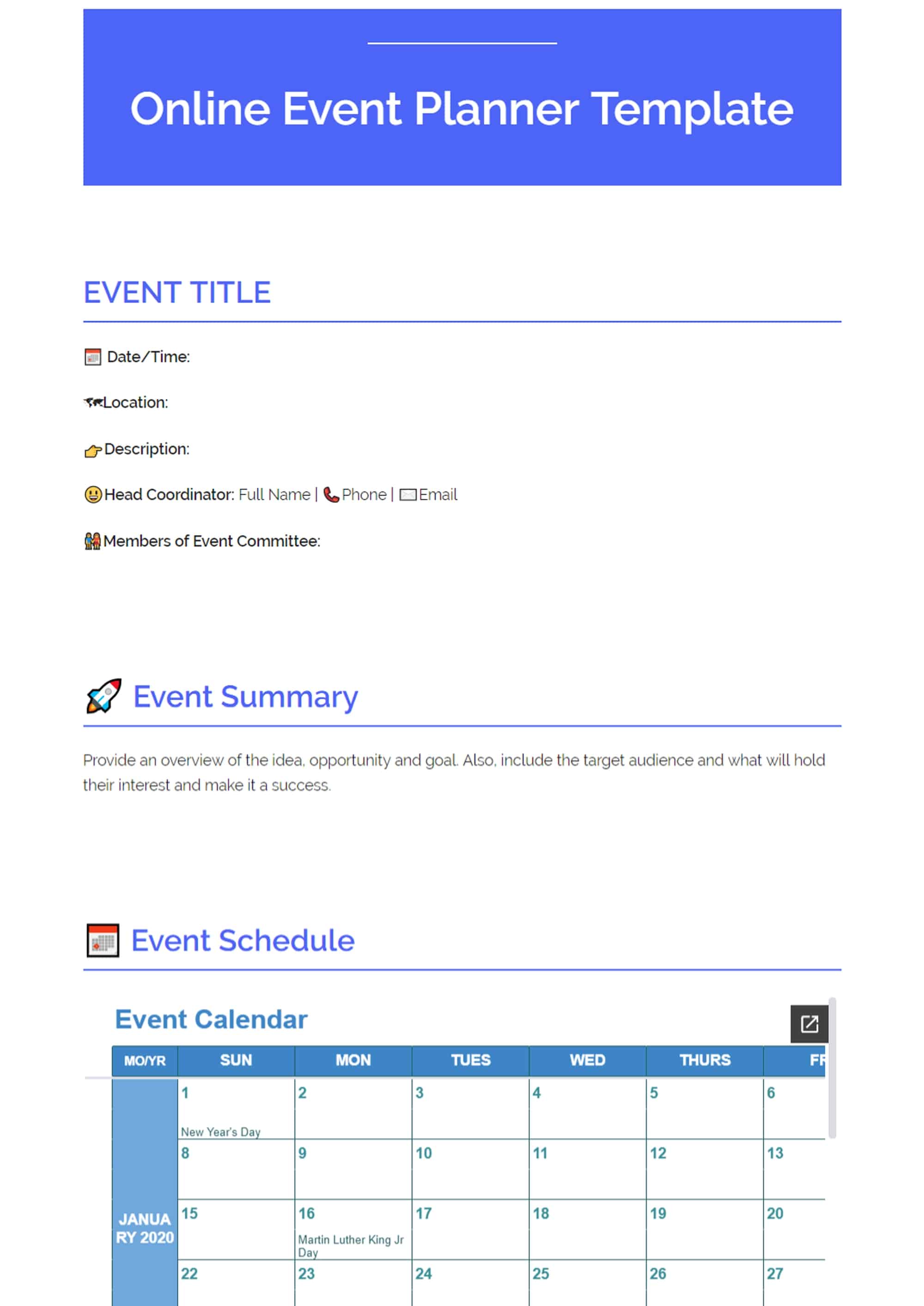 Event Planning Template | Bit.ai