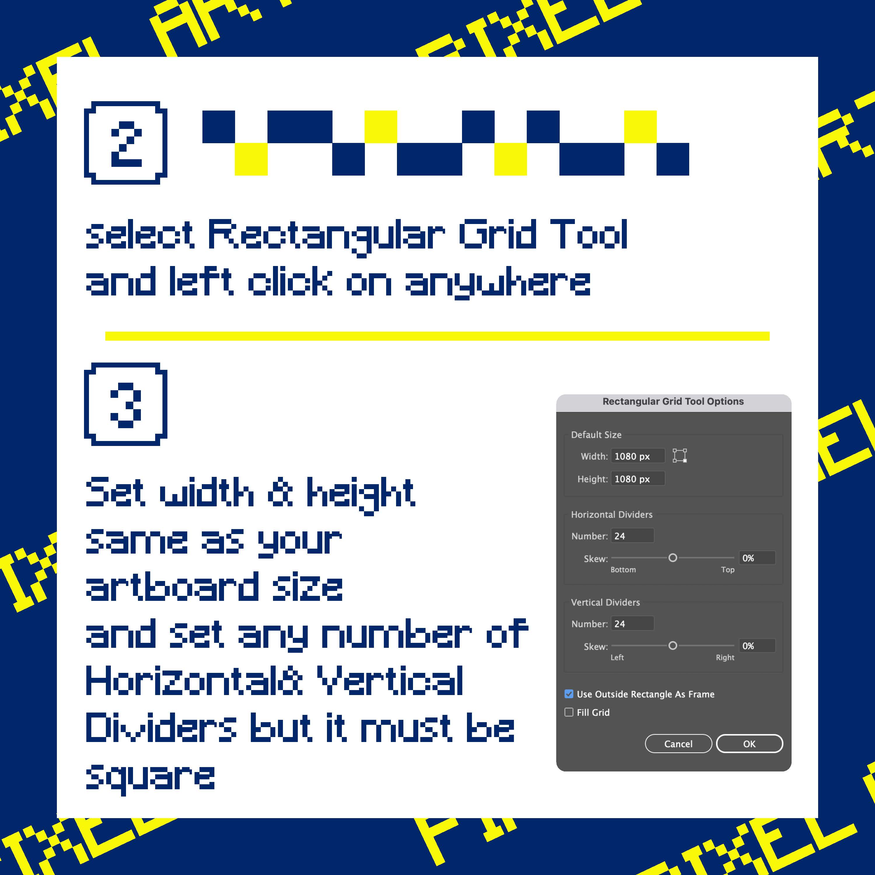 How to create a grid to make a Pixel Art | Yarrow Co. Ltd.