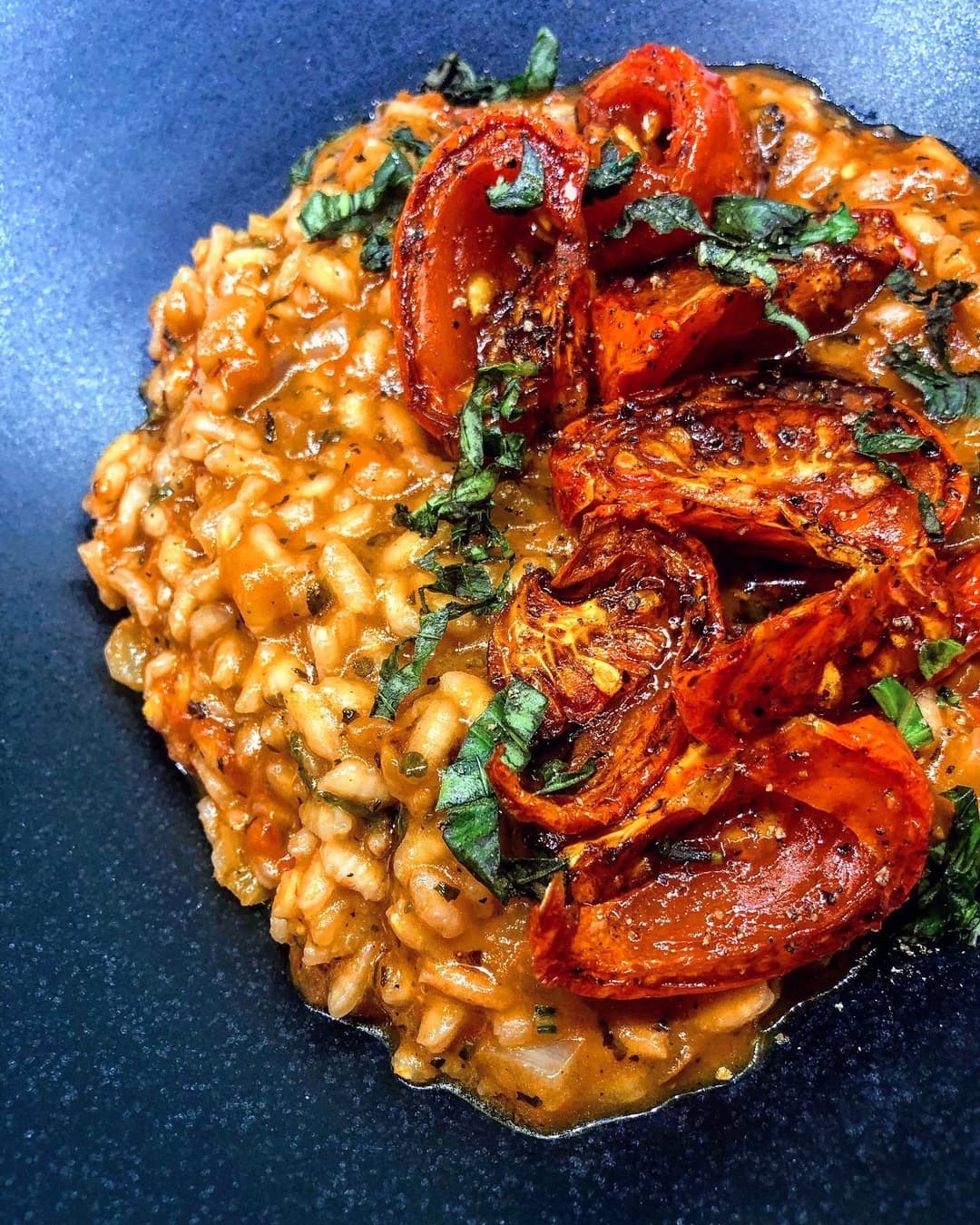 Tomato & Basil Risotto Recipe - Katie Cooks