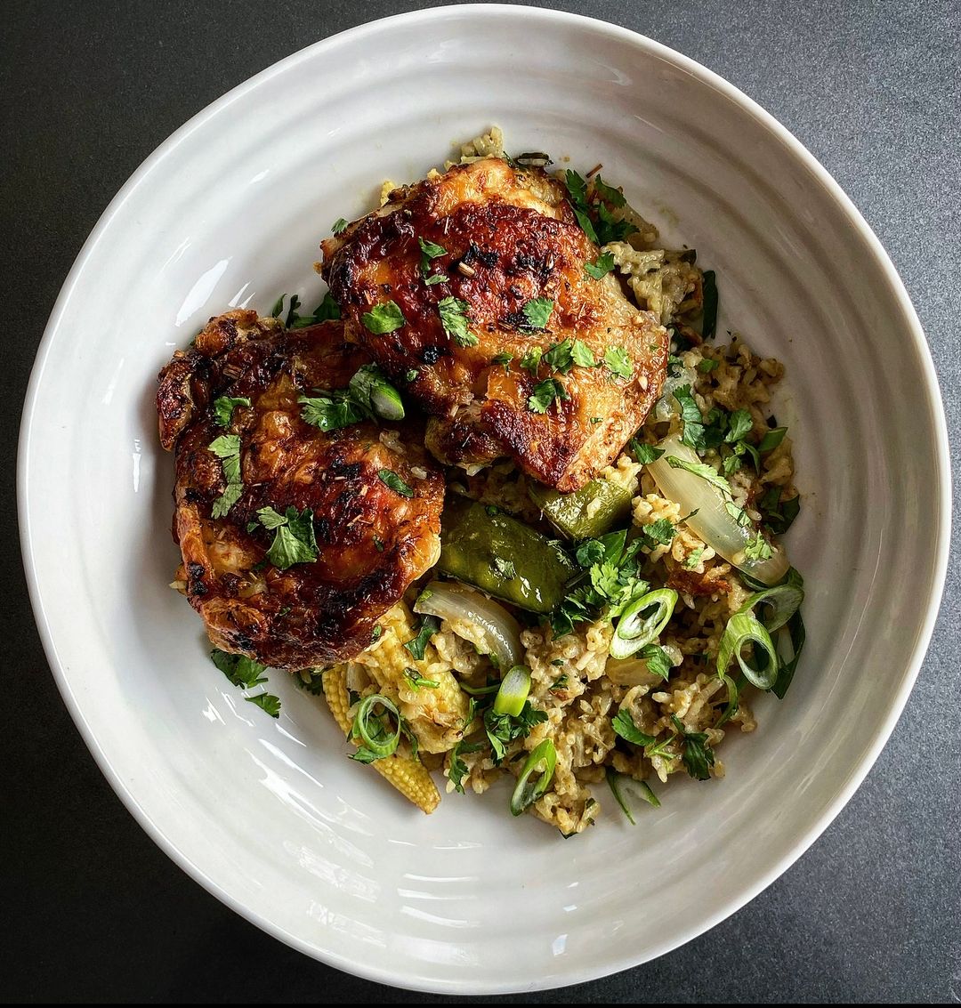 Thai Green Chicken & Rice Recipe - Katie Cooks