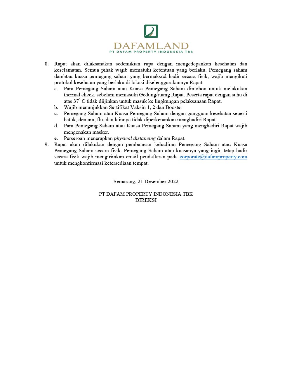 RUPS LB - Panggilan Rapat Umum Pemegang Saham Luar Biasa 2023