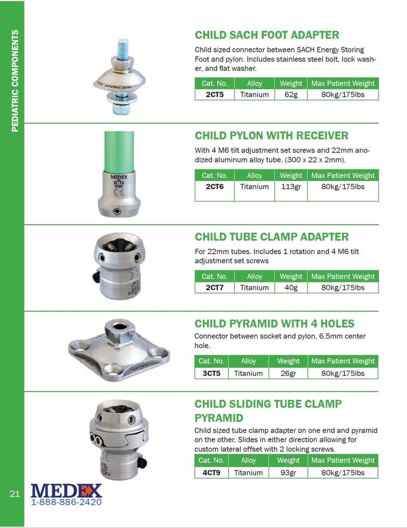 Medex Pediatric Components | Medex | Prosthetic Pediatrics