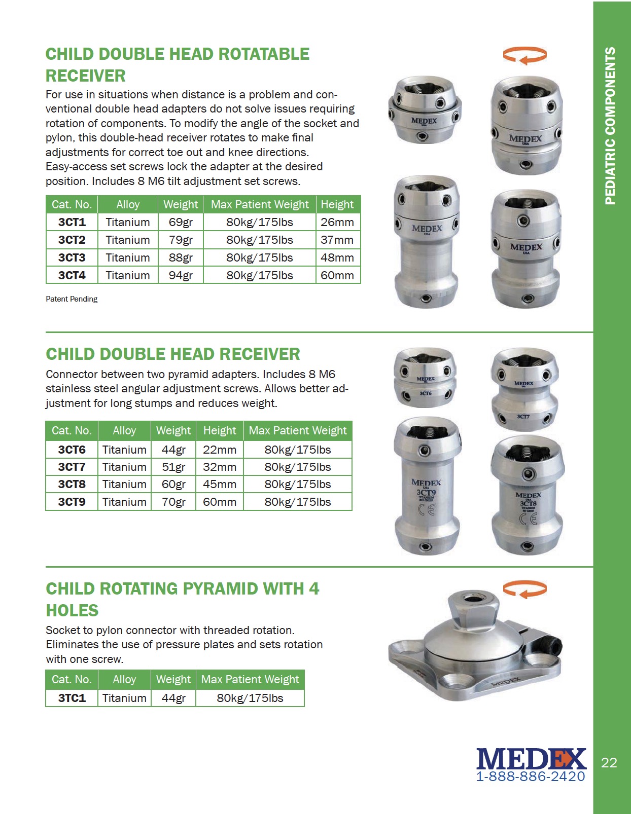 Medex Pediatric Components | Medex | Prosthetic Pediatrics