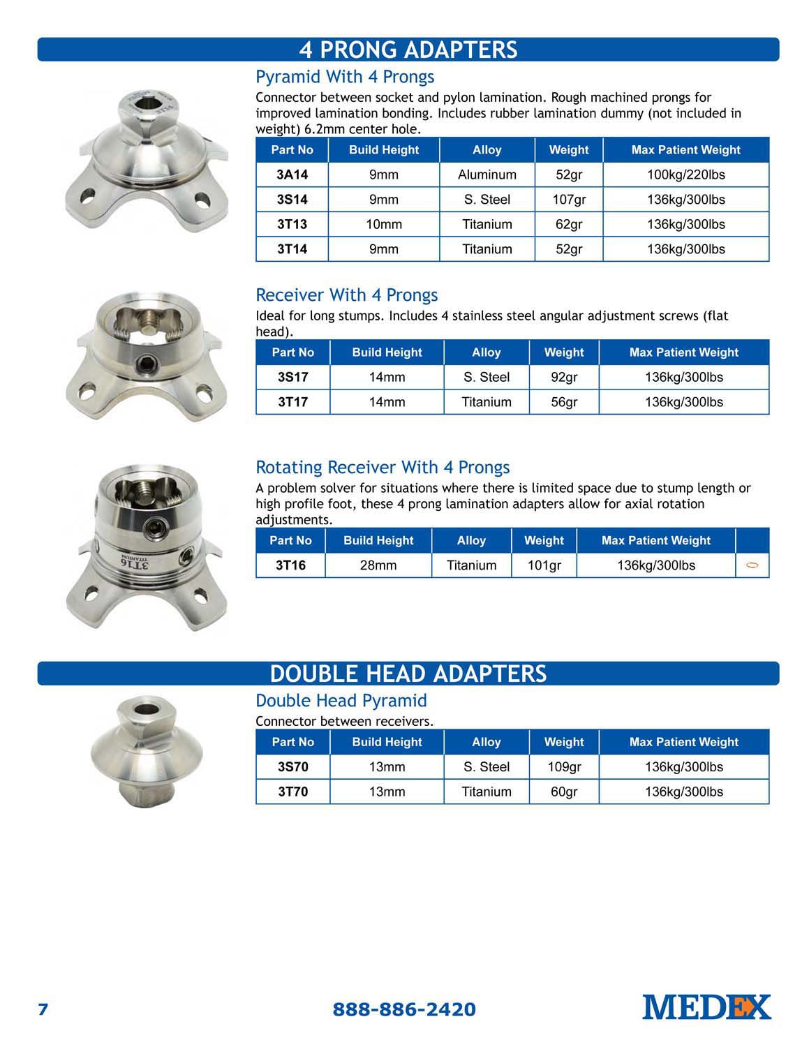 Medex Adapters | Medex | Prosthetic Components