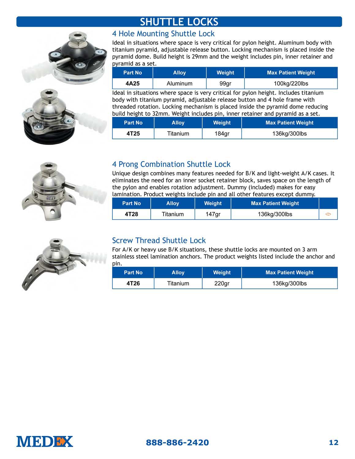 Medex Adapters | Medex | Prosthetic Components