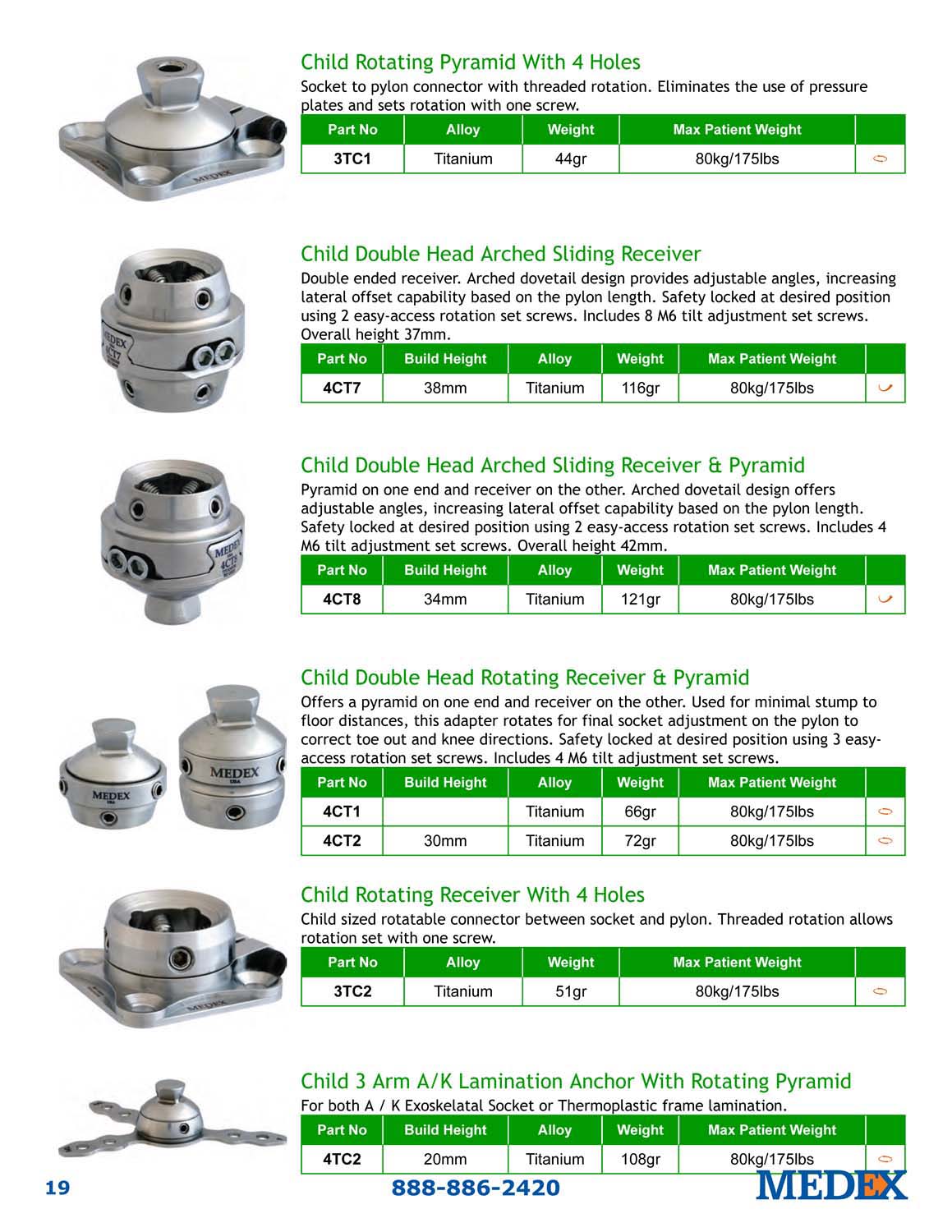 Medex Adapters | Medex | Prosthetic Components
