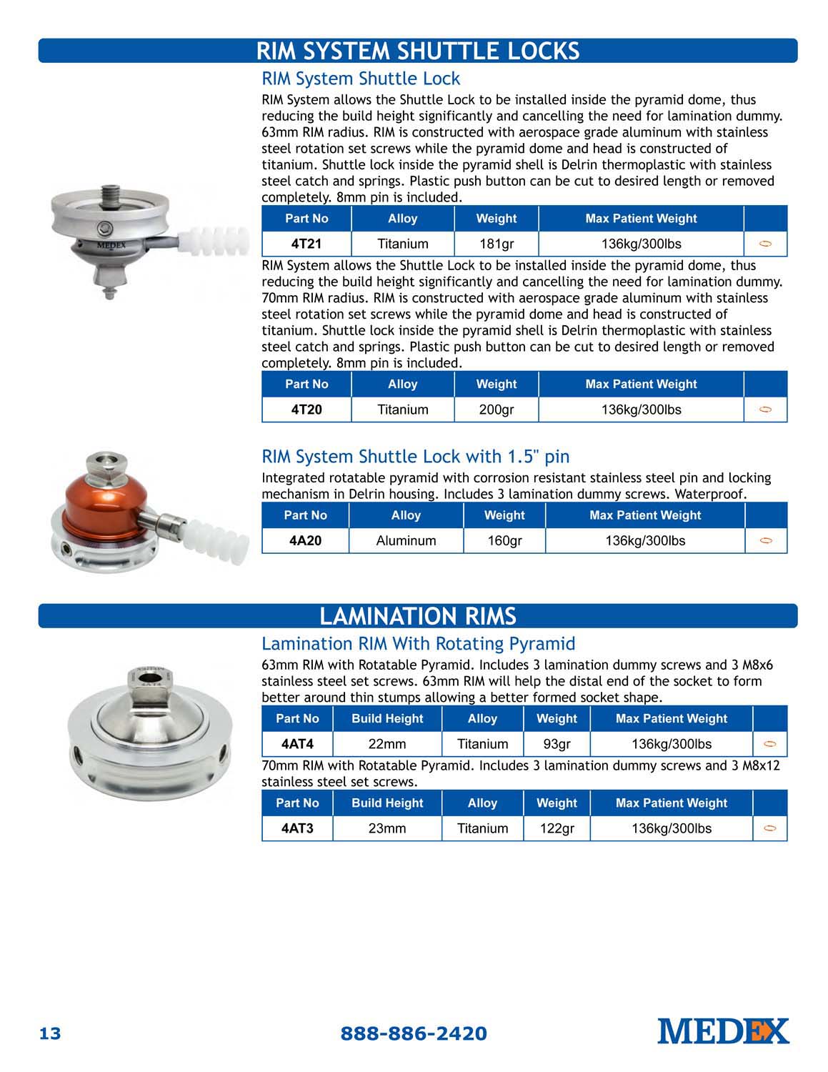 Medex Adapters | Medex | Prosthetic Components