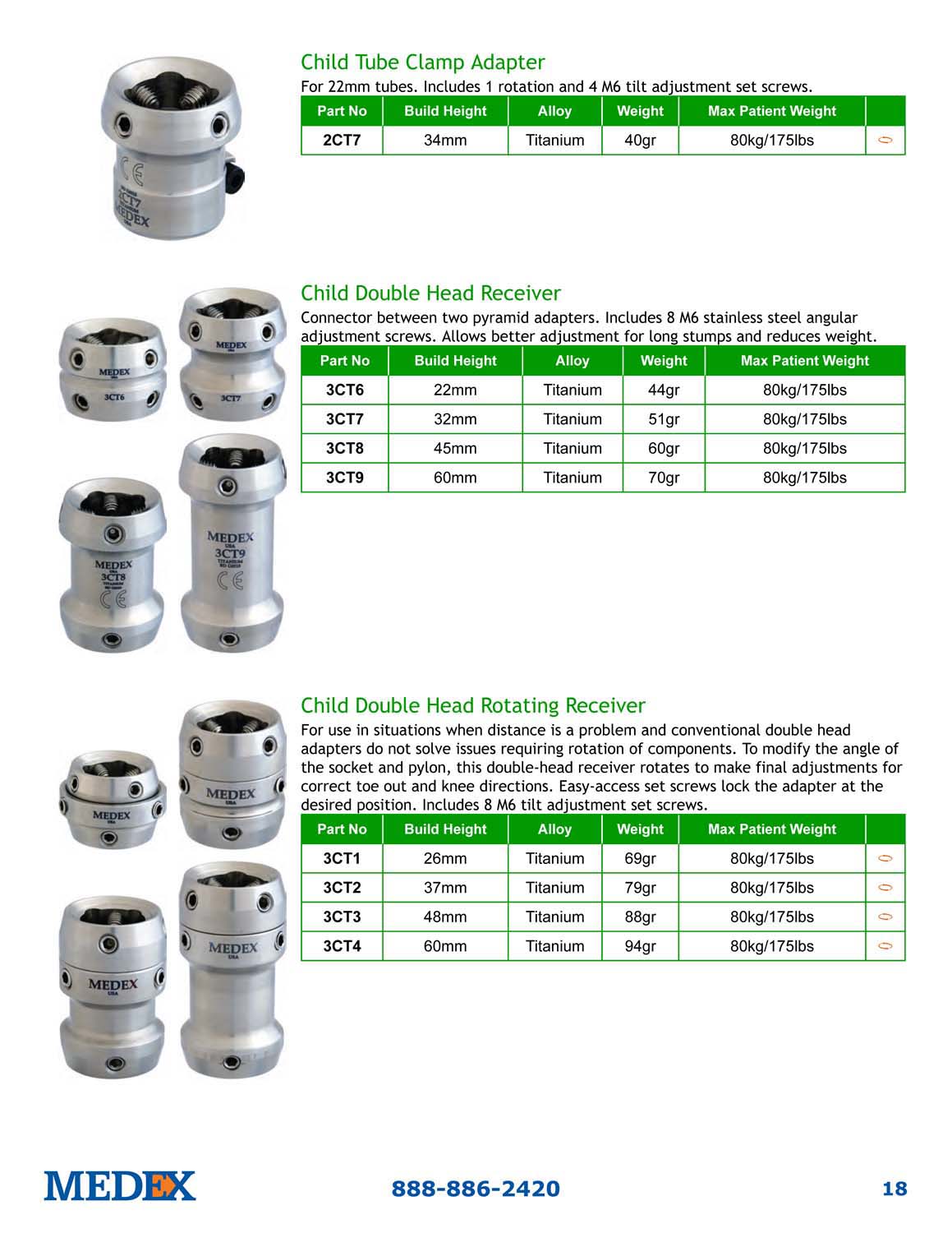 Medex Adapters | Medex | Prosthetic Components