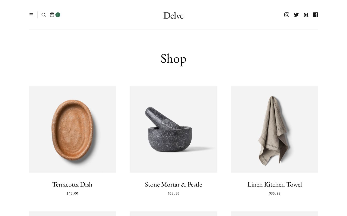 Delve - Webflow Ecommerce Website Template
