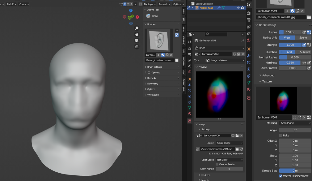 How to efficiently sculpt with Blender VDM brushes