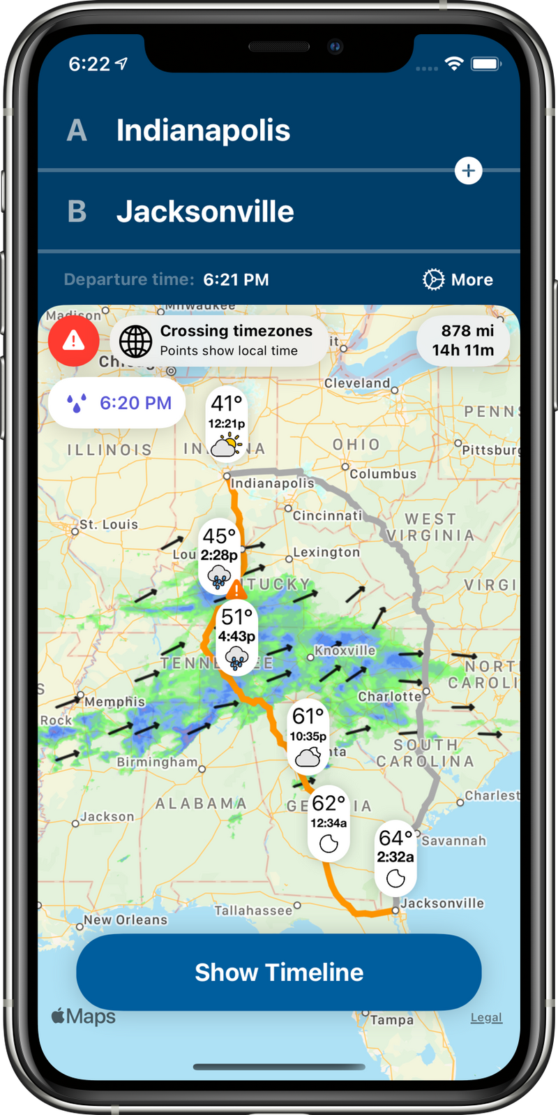 Weather on the Way - Forecast and Conditions on Route