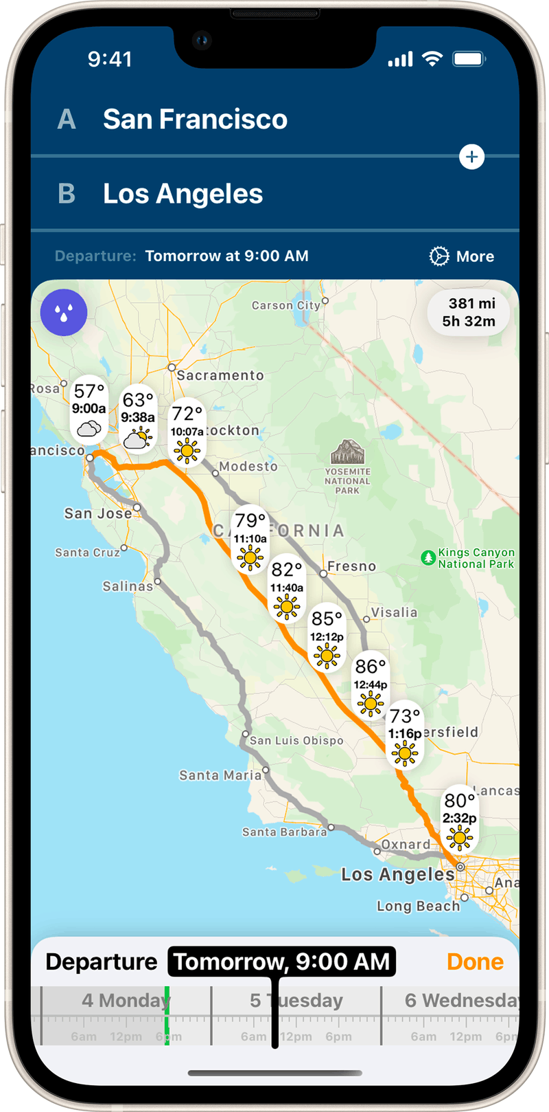 Weather on the Way - Road Conditions and Forecast on Route App