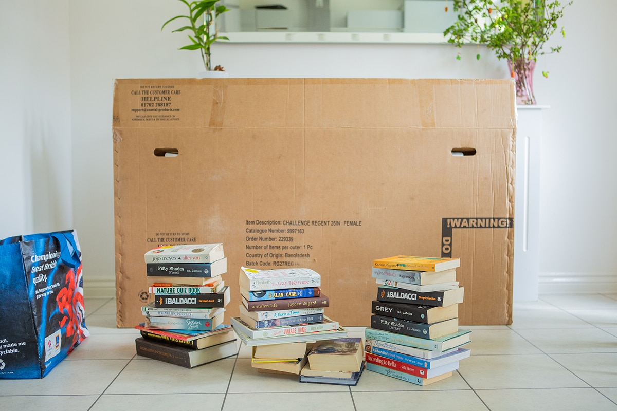 DIY book wall background for photographers